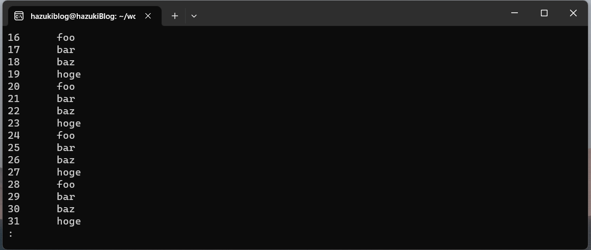 【Linux】less-ファイルの閲覧・文字列検索｜初学者に向けた備忘録 - はづきのブログ
